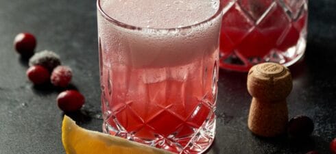 Cranberry-Ginger French 75 Cocktail - A Little Spoon